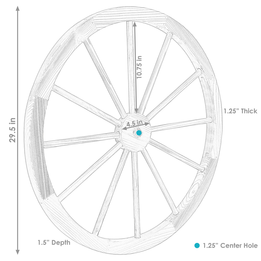 Sunnydaze Decorative Rustic Wooden Wagon Wheel