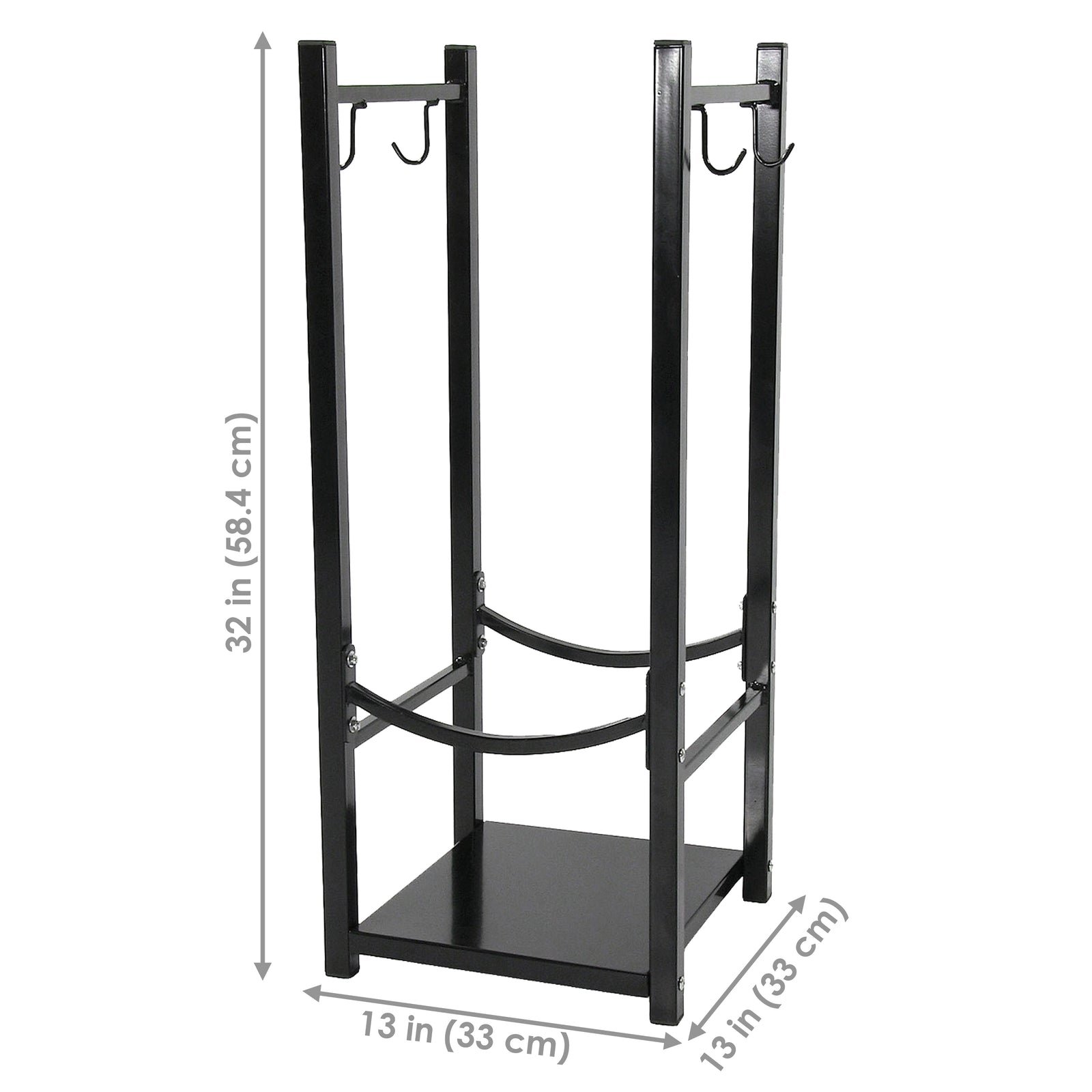 Sunnydaze Outdoor Firewood Storage Rack with Tool Holders